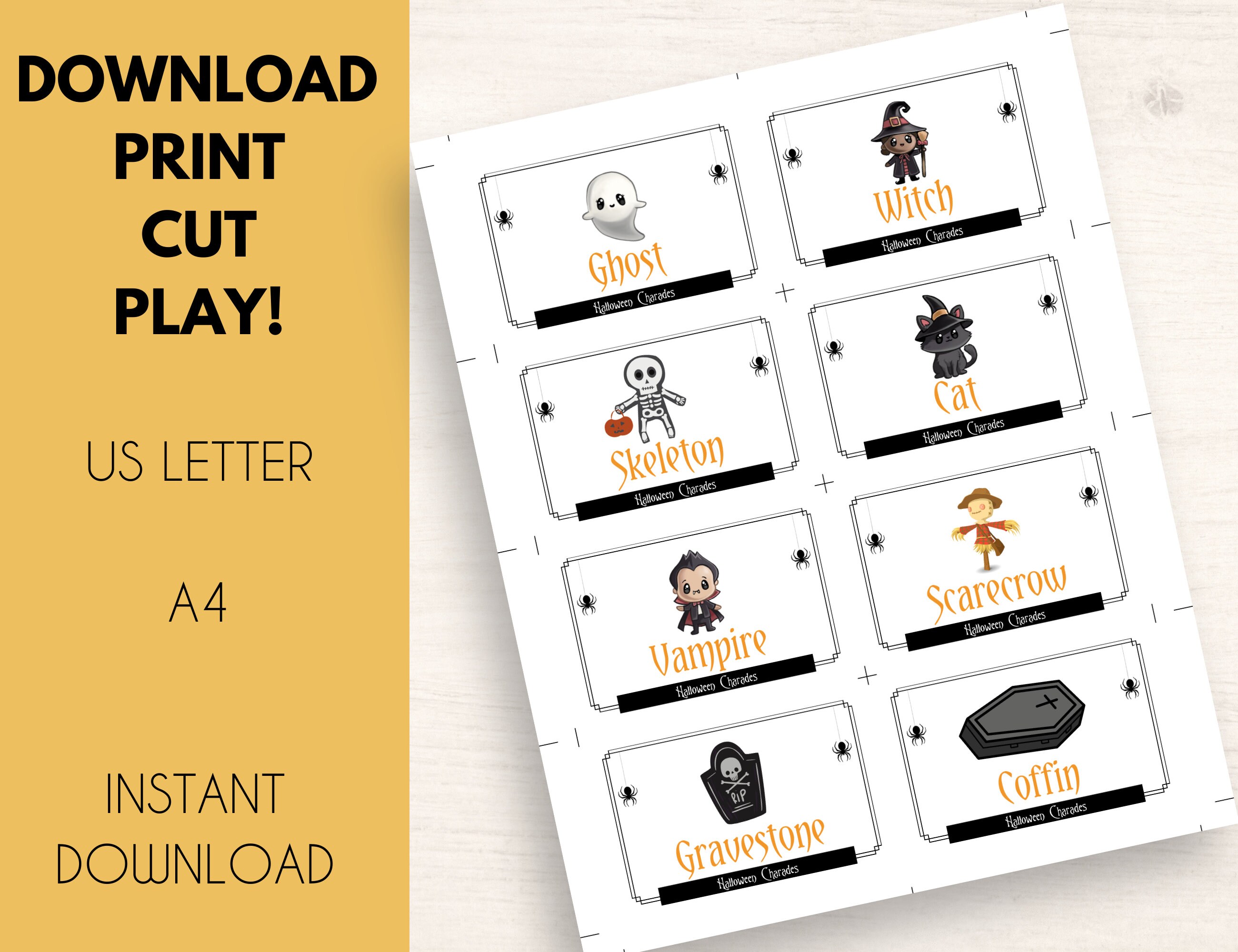 Halloween Charades Halloween Pictionary Halloween Party Game Charades ...