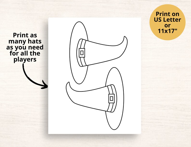 Pin the Hat on the Witch Game | Pin the Hat on the Wizard | Printable ...