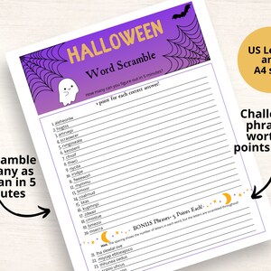 Halloween Word Scramble | Halloween Party Game | Halloween Printable ...