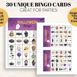 Halloween Bingo Cards With Chips | Halloween Bingo Printable | Bingo ...