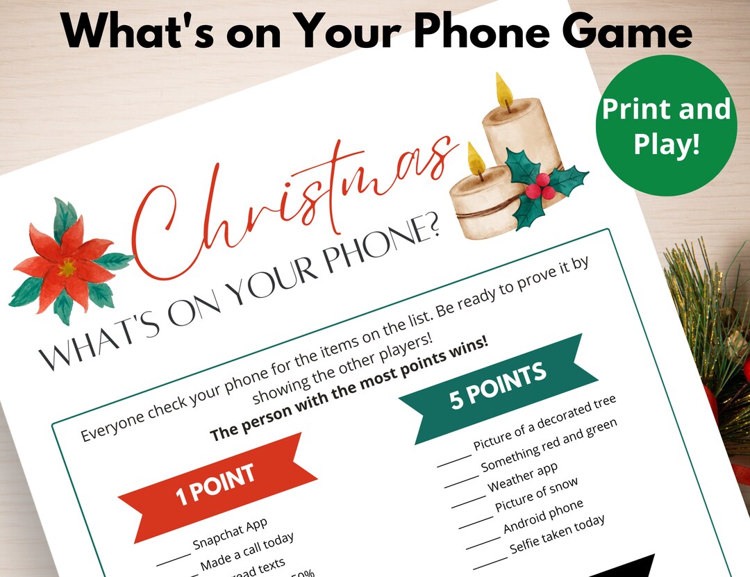Whats on Your Phone Christmas Game for Adults and Teens Christmas Party ...