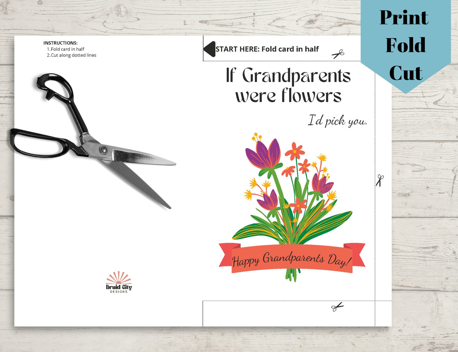 Printable Grandparents Day Card | Happy Grandparents Day | Floral ...