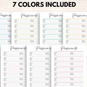 Password Tracker Printable to Organize Your Internet Logins and ...