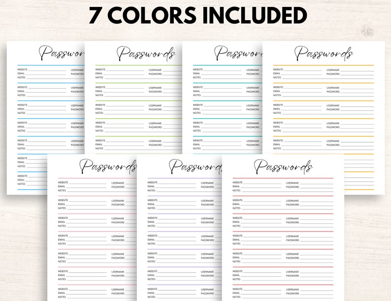 Password Tracker Printable to Organize Your Internet Logins and ...