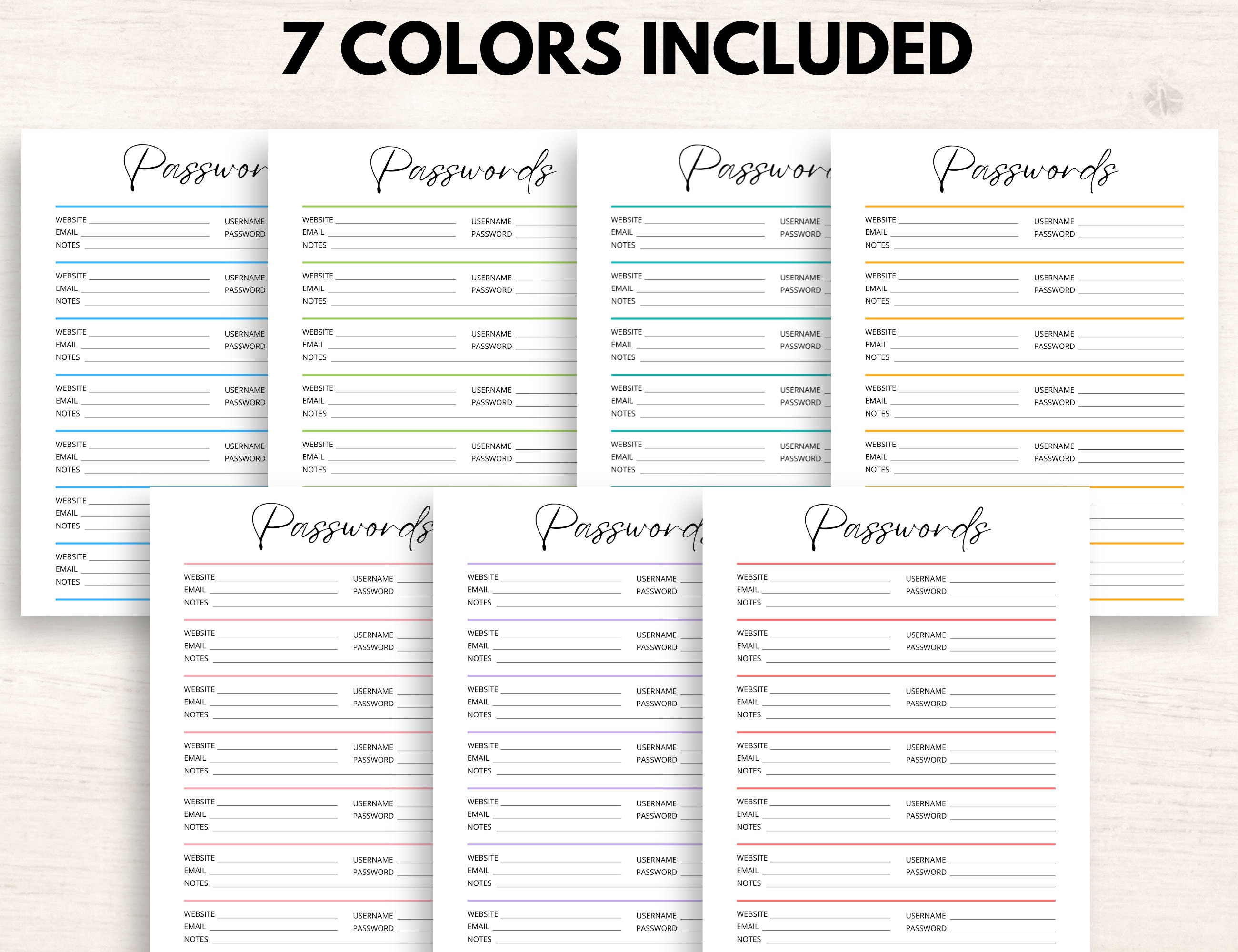Password Tracker Printable to Organize Your Internet Logins and ...