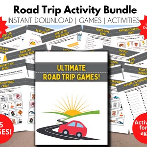 Printable Road Trip Games Bundle | Travel Activity Printables for Kids ...