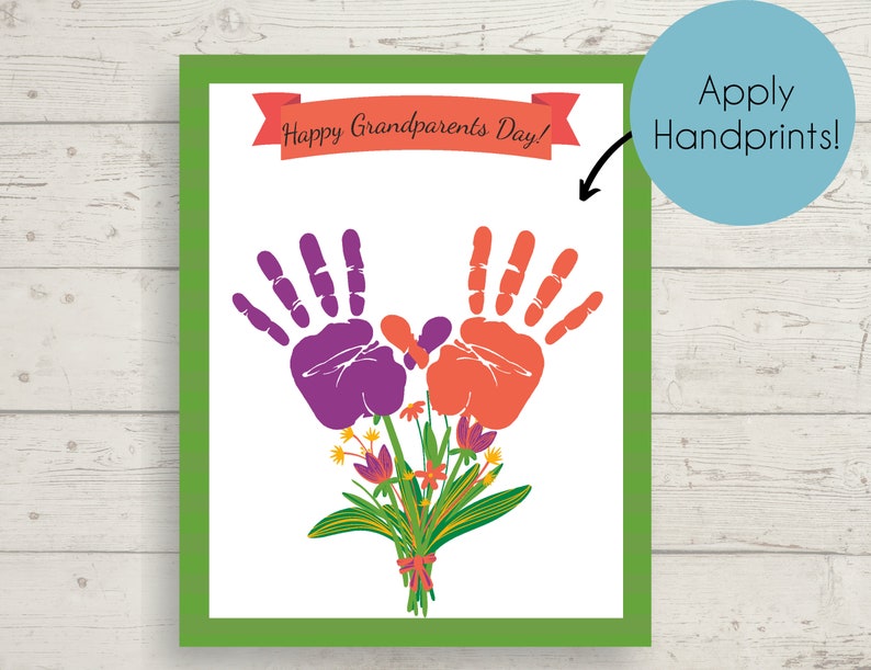 Printable Handprint Art | Happy Grandparents Day| Grandparents Day ...