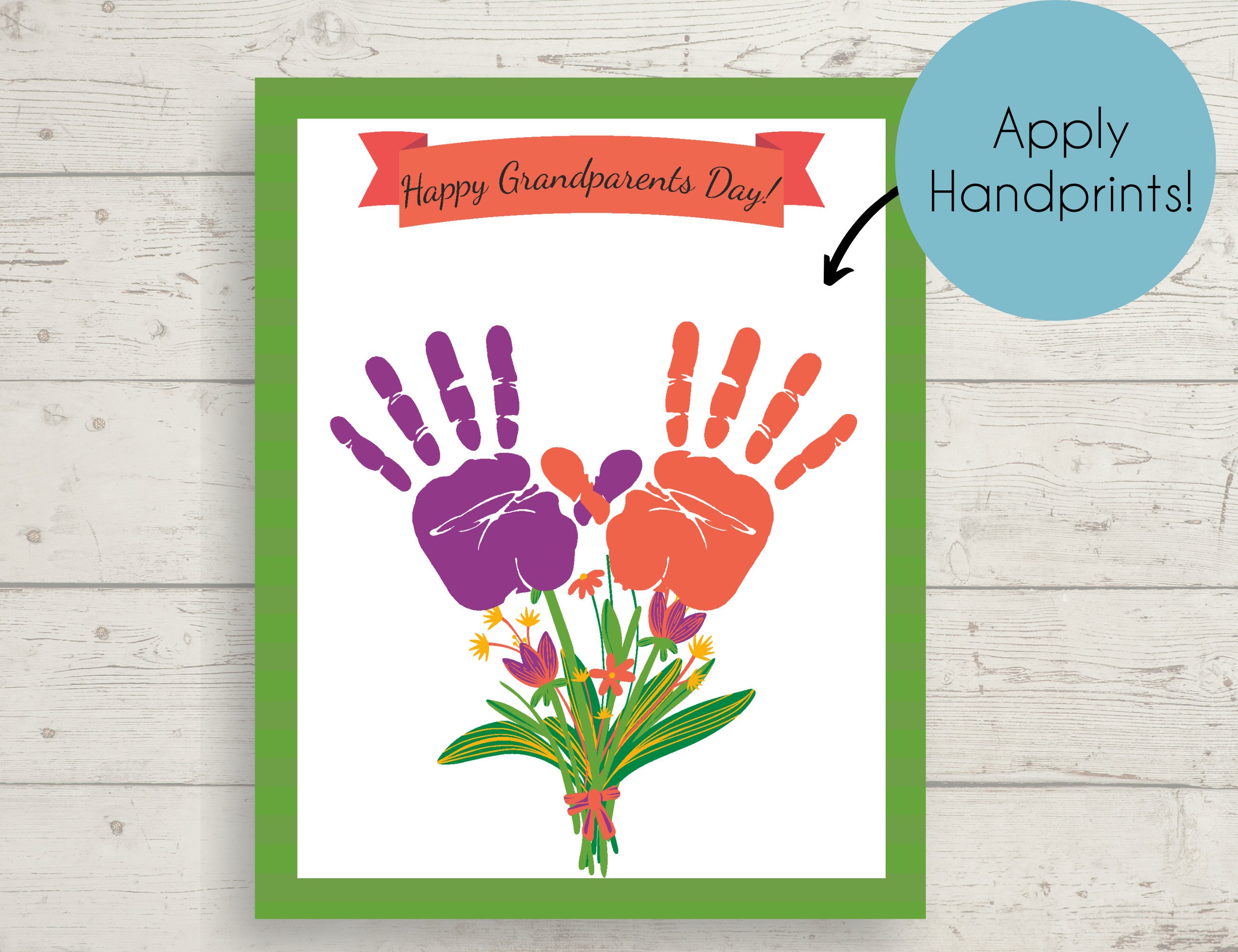 Printable Handprint Art | Happy Grandparents Day| Grandparents Day ...
