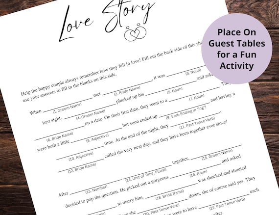 Ejemplos De Mad Libs Para Bodas