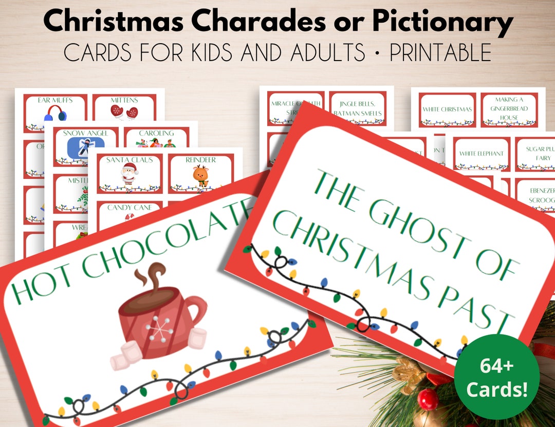 Christmas Charades and Pictionary Game for Kids, Teens, and Adults ...