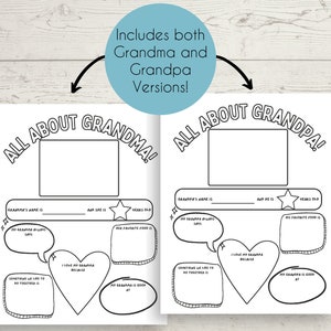 All About My Grandma | All About My Grandpa | Grandparents Day ...