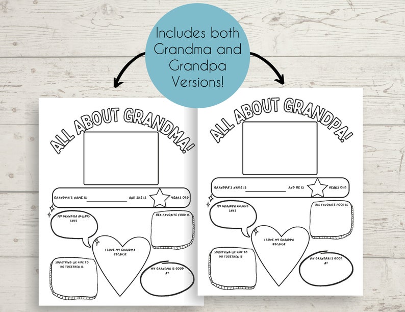 All About My Grandma | All About My Grandpa | Grandparents Day ...