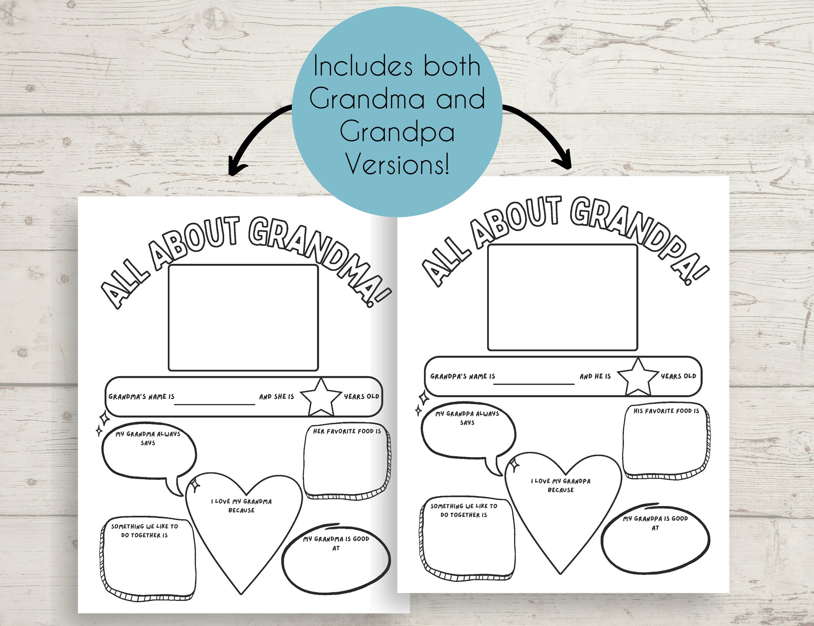 All About My Grandma | All About My Grandpa | Grandparents Day ...