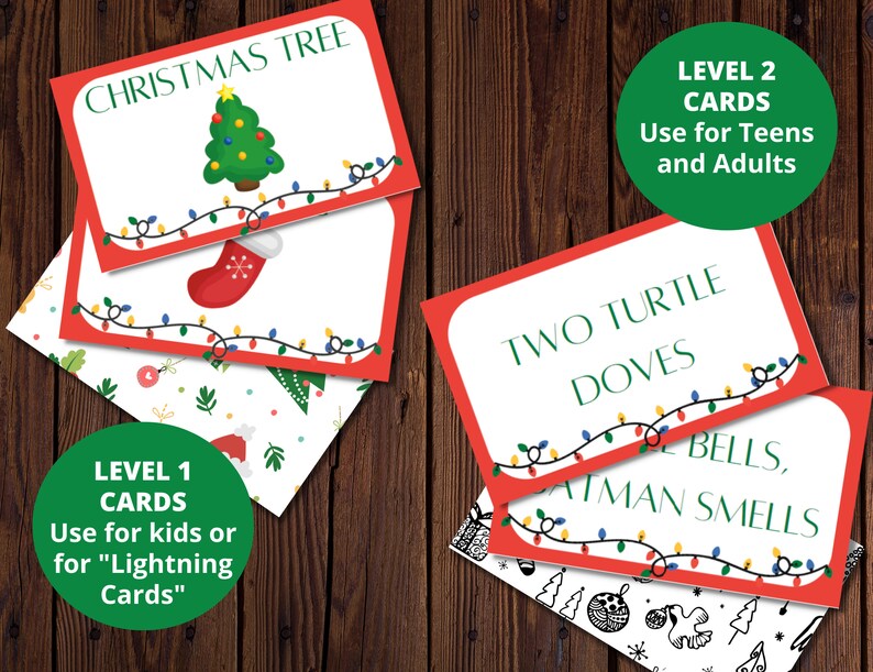 Christmas Charades and Pictionary Game for Kids, Teens, and Adults ...