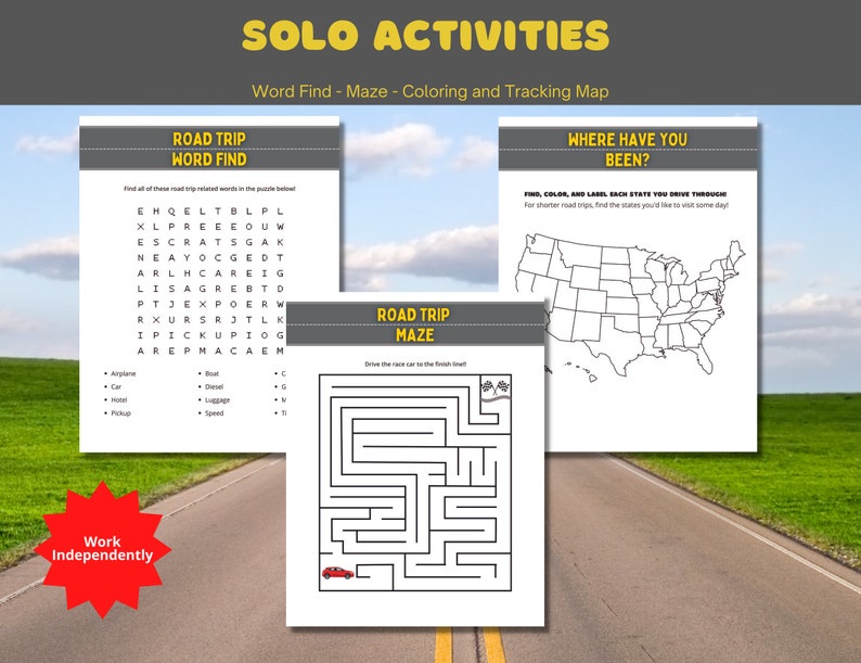 Printable Road Trip Games Bundle | Travel Activity Printables for Kids ...