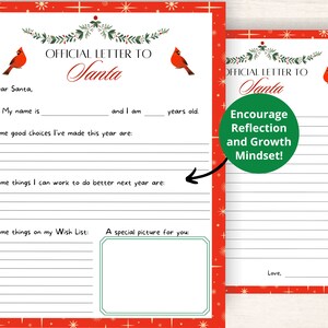 Letter to Santa Printable Wish List for Kids | Santa Letter Template - Etsy