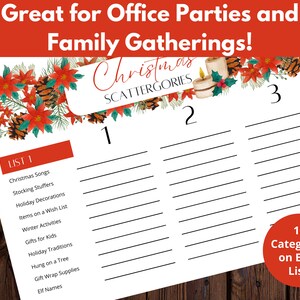Christmas Scattergories Printable | Christmas Party Games Printable for ...