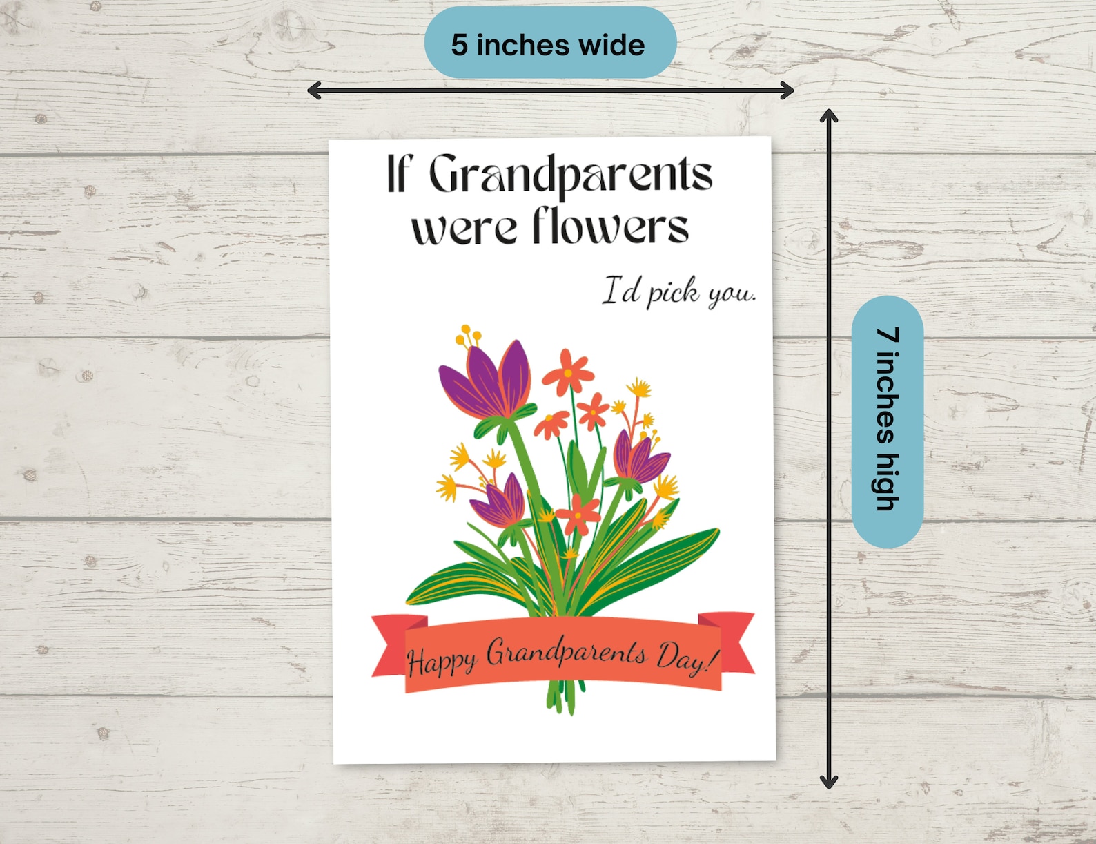 Printable Grandparents Day Card | Happy Grandparents Day | Floral ...