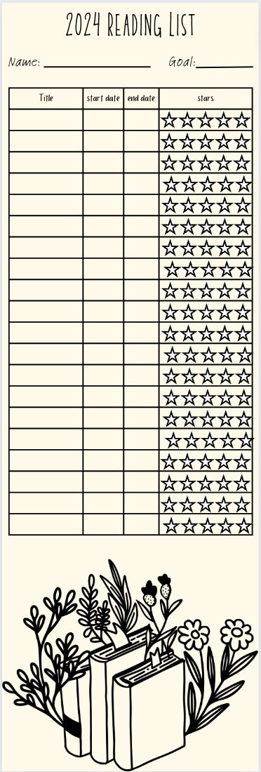 Digital Reading, Book Tracker, 2025 Book Tracker, 2024 Book Tracker ...