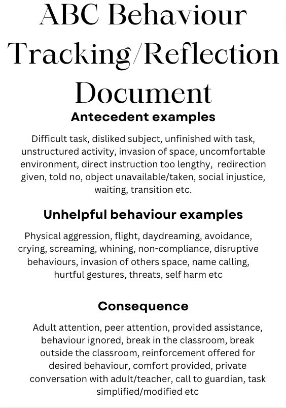 Student Behaviour Tracker, Editable Student Behaviour Tracker ...