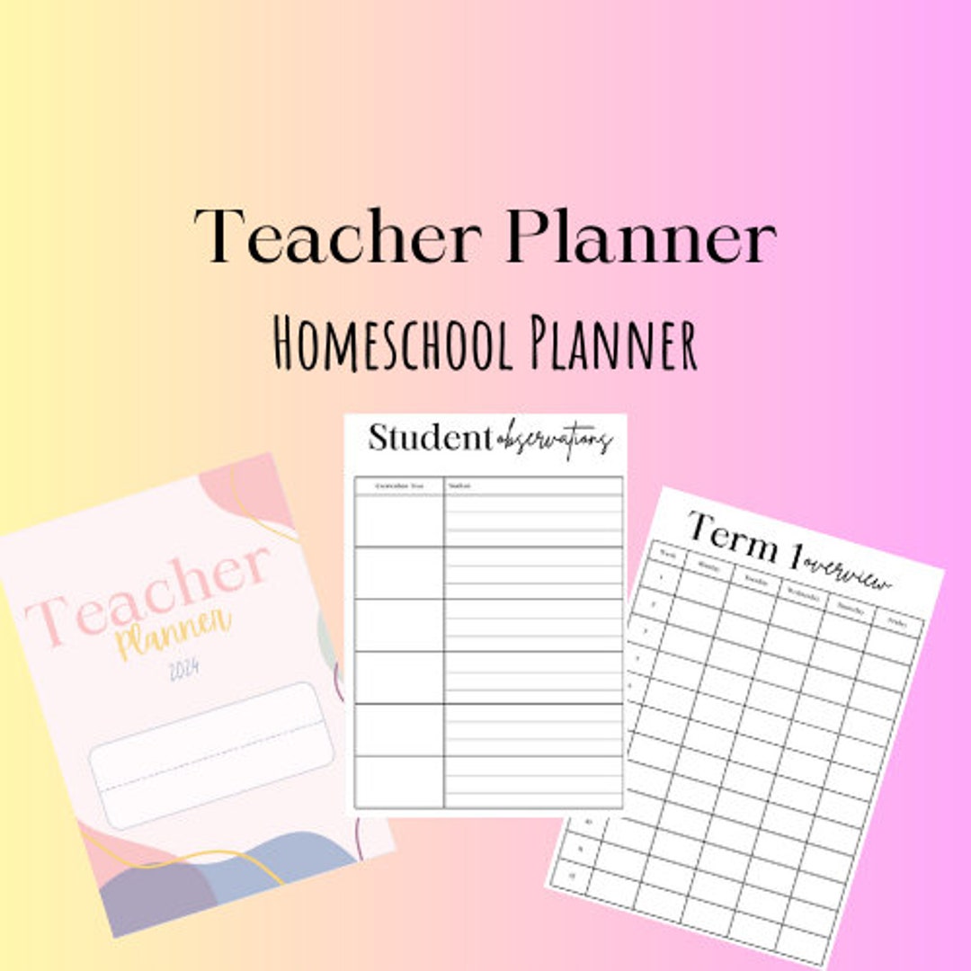 Printable Teacher Planner Printable Homeschool Planner Printable School ...