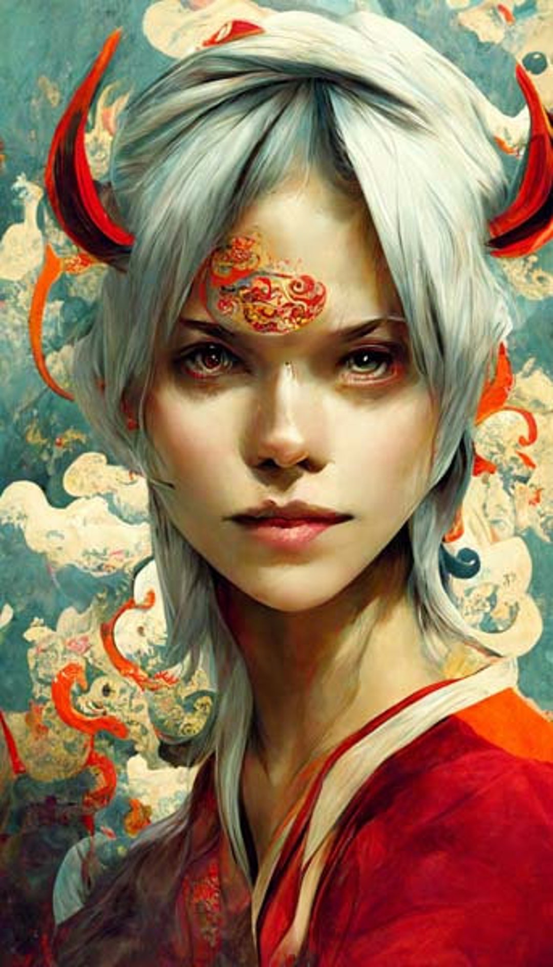 The Oni Princess 2 Artificial Intelligence Art by Midjourney - Etsy