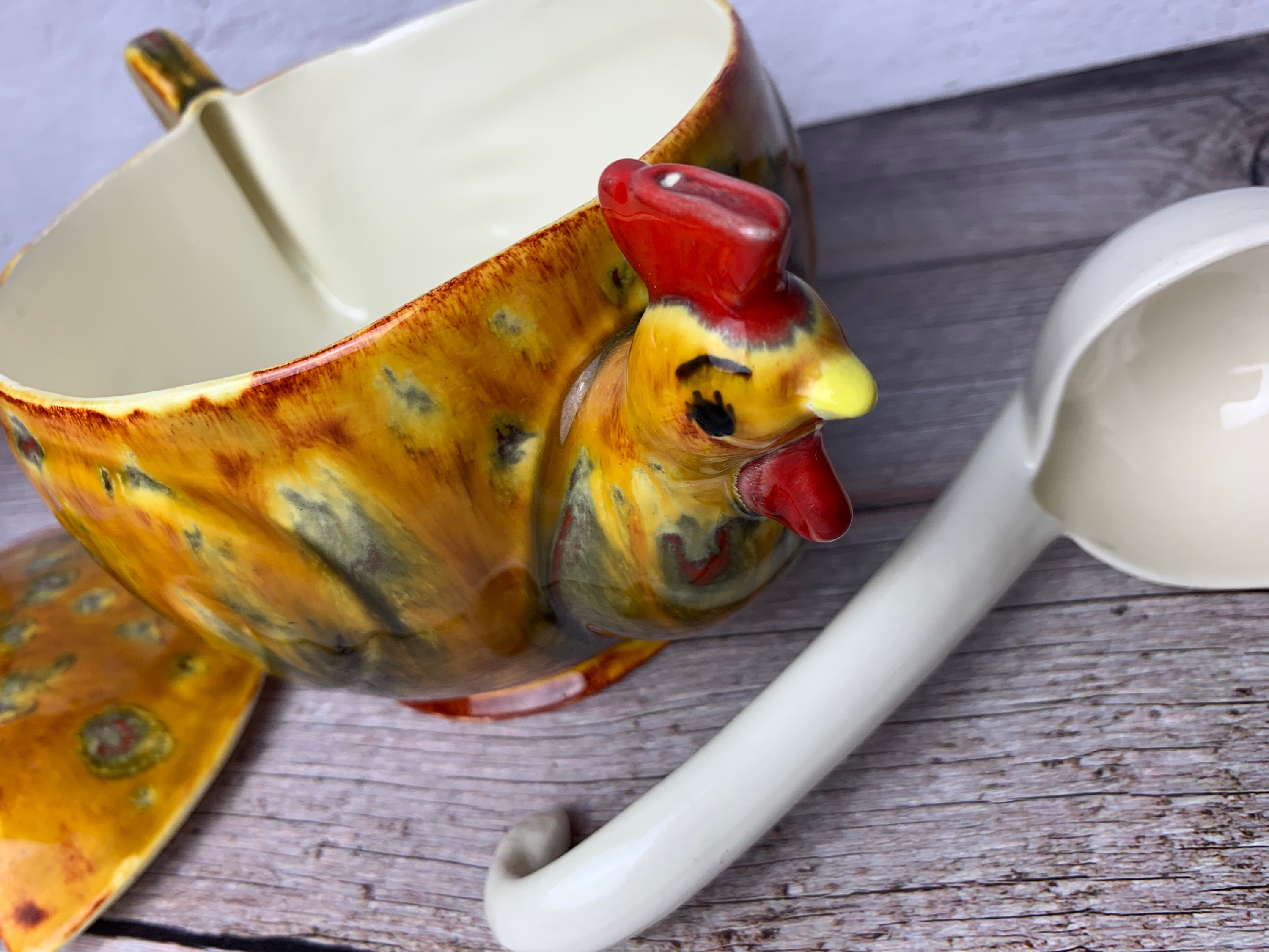 Vintage Handmade Chicken Shaped Soup Dish With Lid and Ladle - Etsy