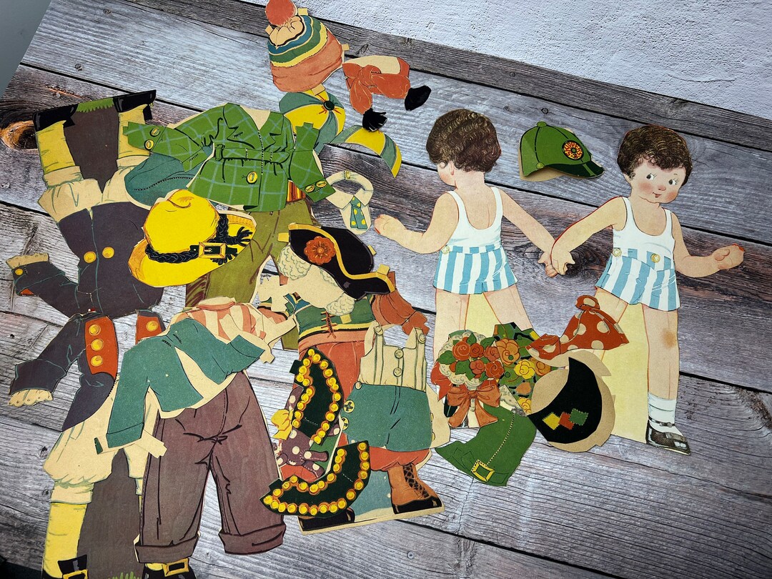 Vintage Large Paper Doll With Accessories - Etsy