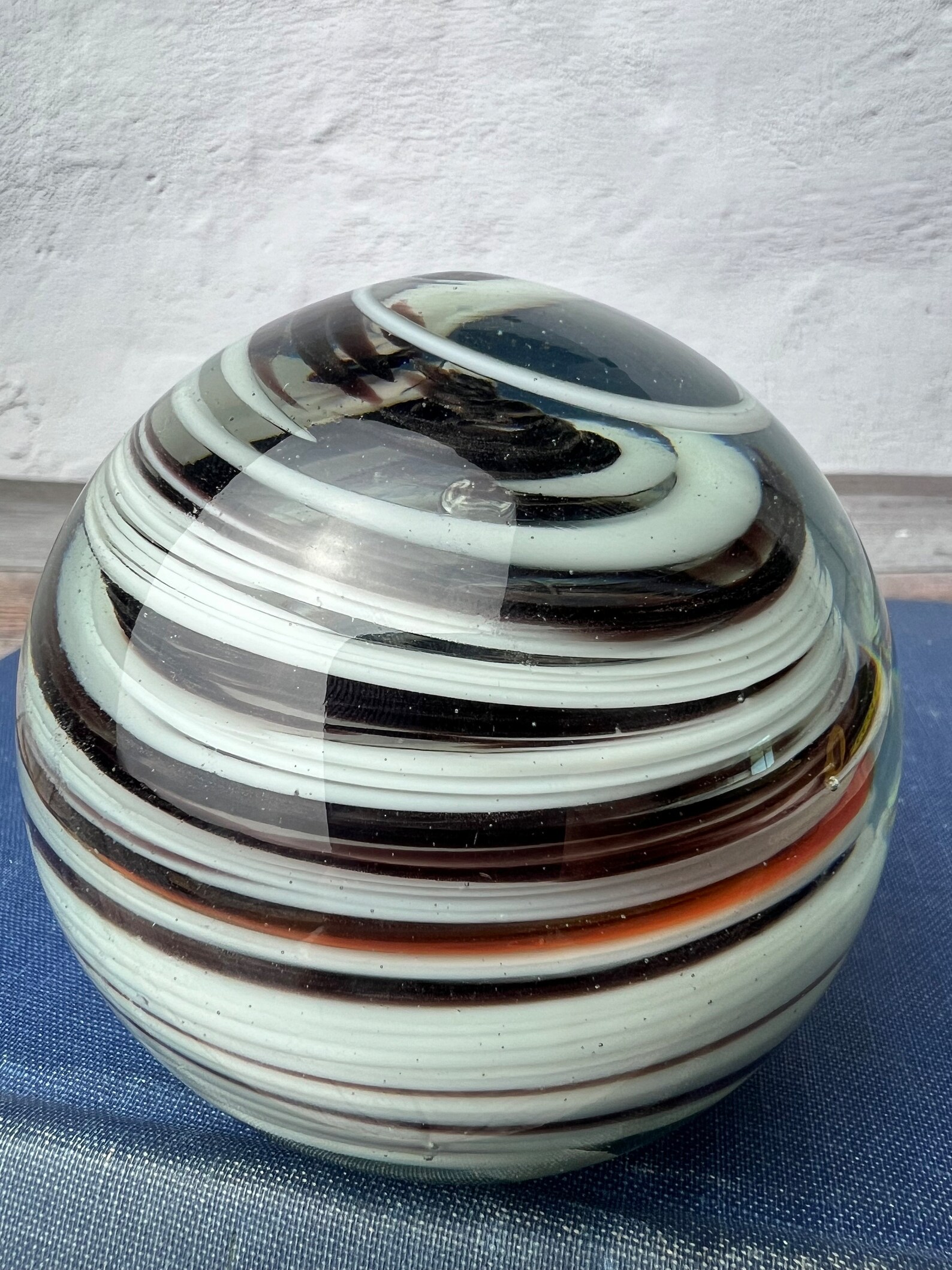 Vintage Swirled Glass Paperweight - Etsy