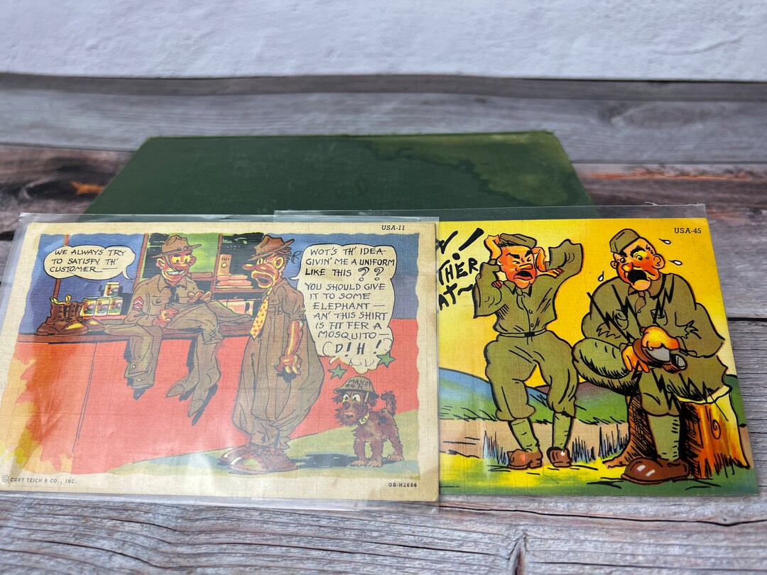 Vintage WWII Military Cartoon Comedic Postcards - Etsy