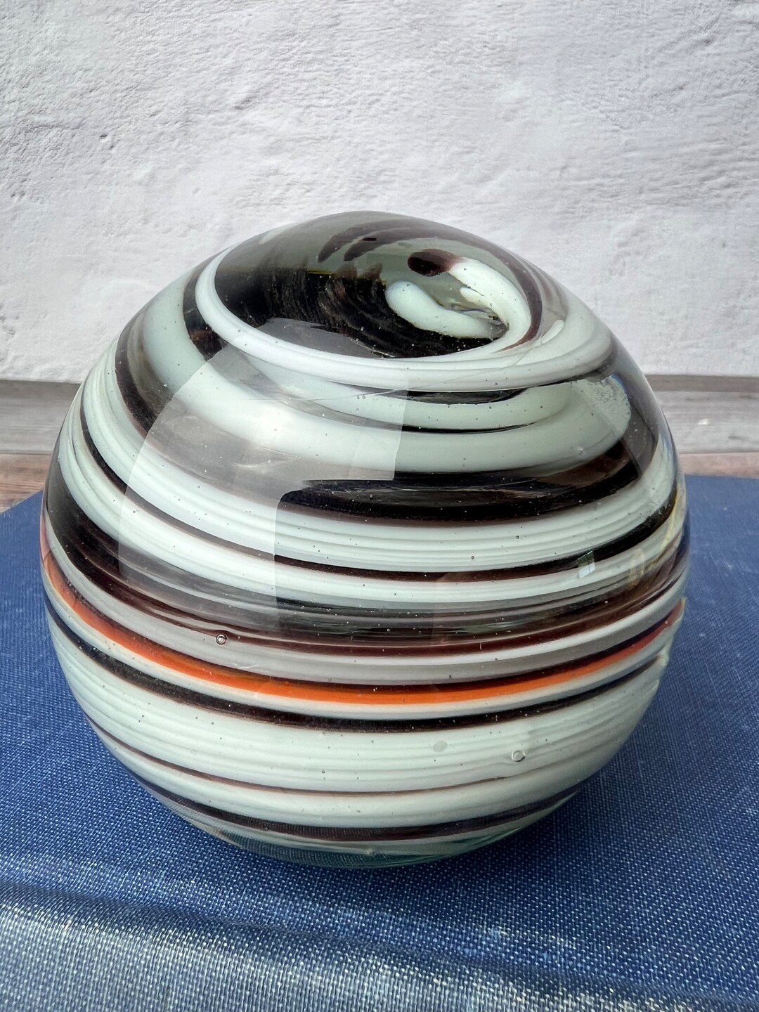 Vintage Swirled Glass Paperweight - Etsy