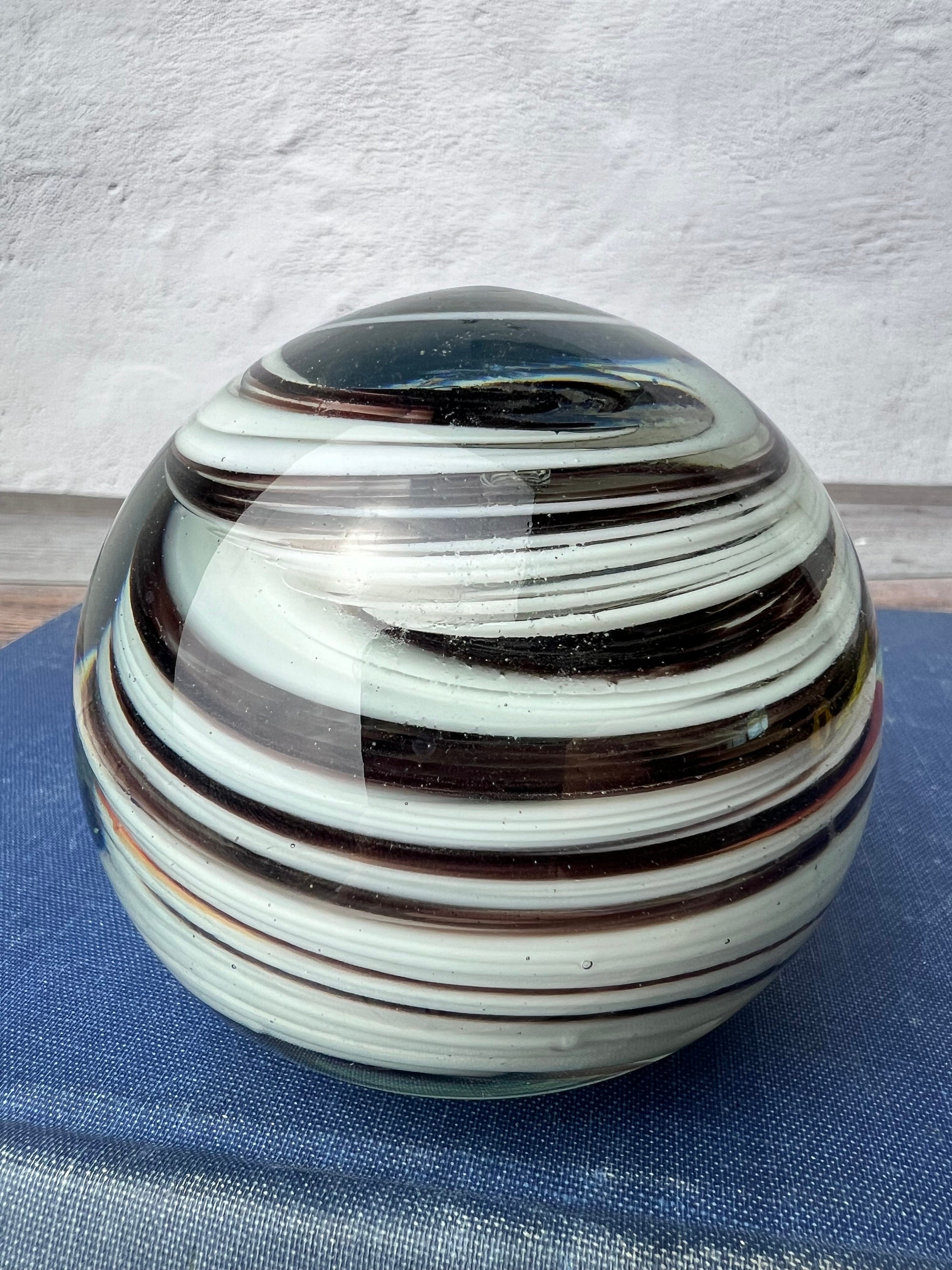Vintage Swirled Glass Paperweight - Etsy