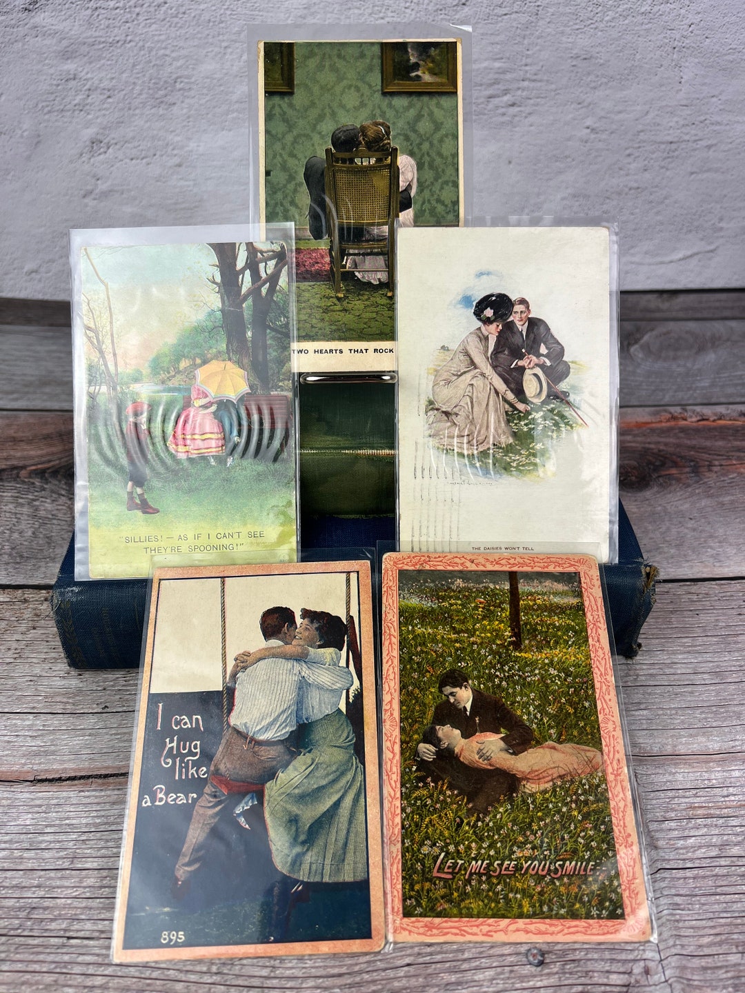 Antique Early 1900s Romantic Postcards, Vintage Love Themed Ephemera - Etsy