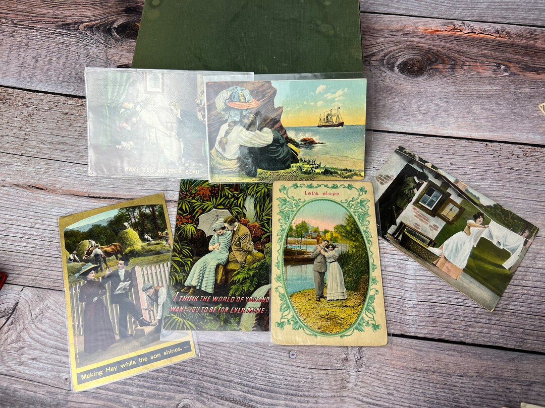 Vintage Lot 6 Romantic Postcards 1907-1913 - Etsy