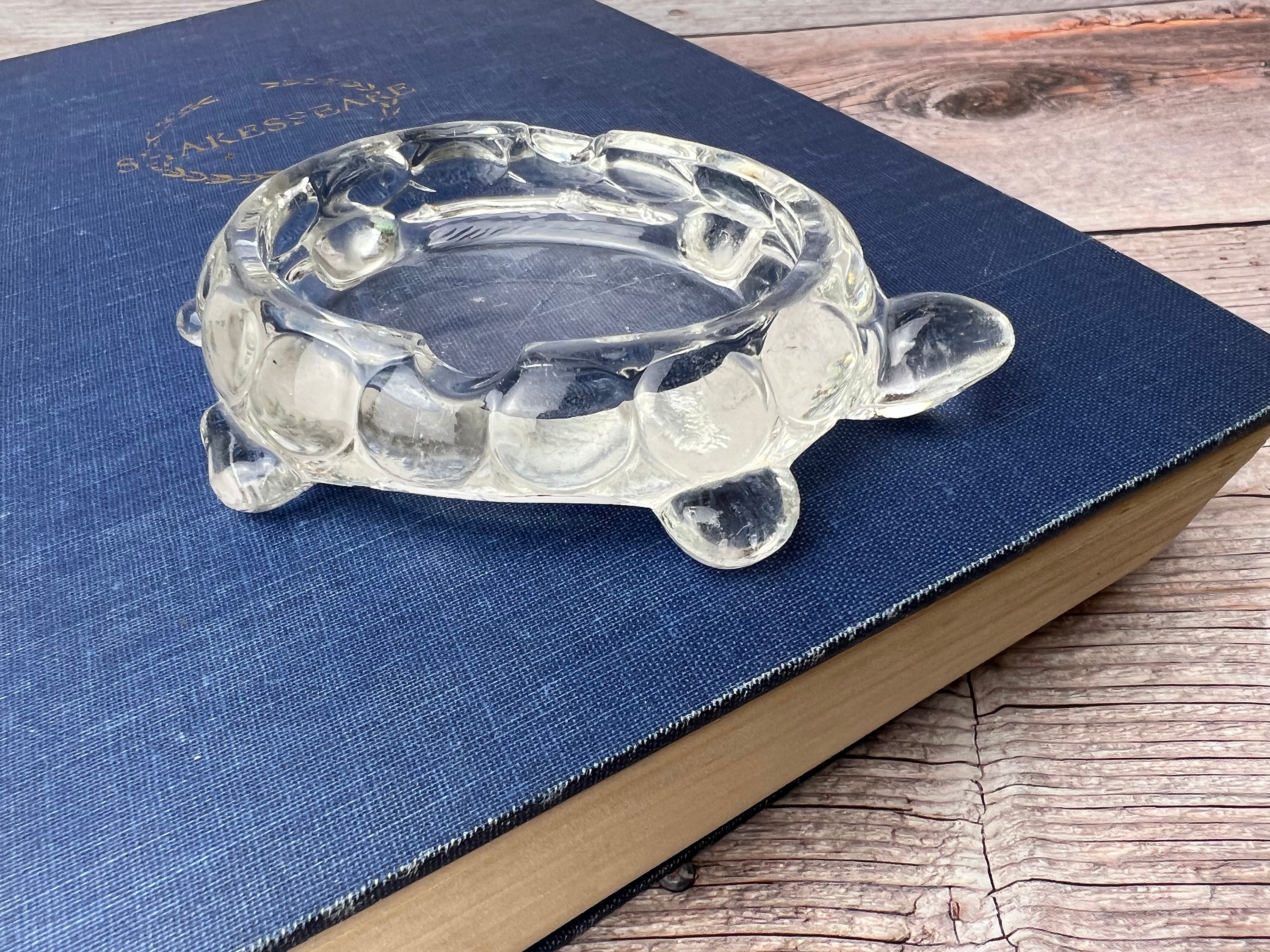 Vintage Clear Glass Turtle Ashtray - Etsy