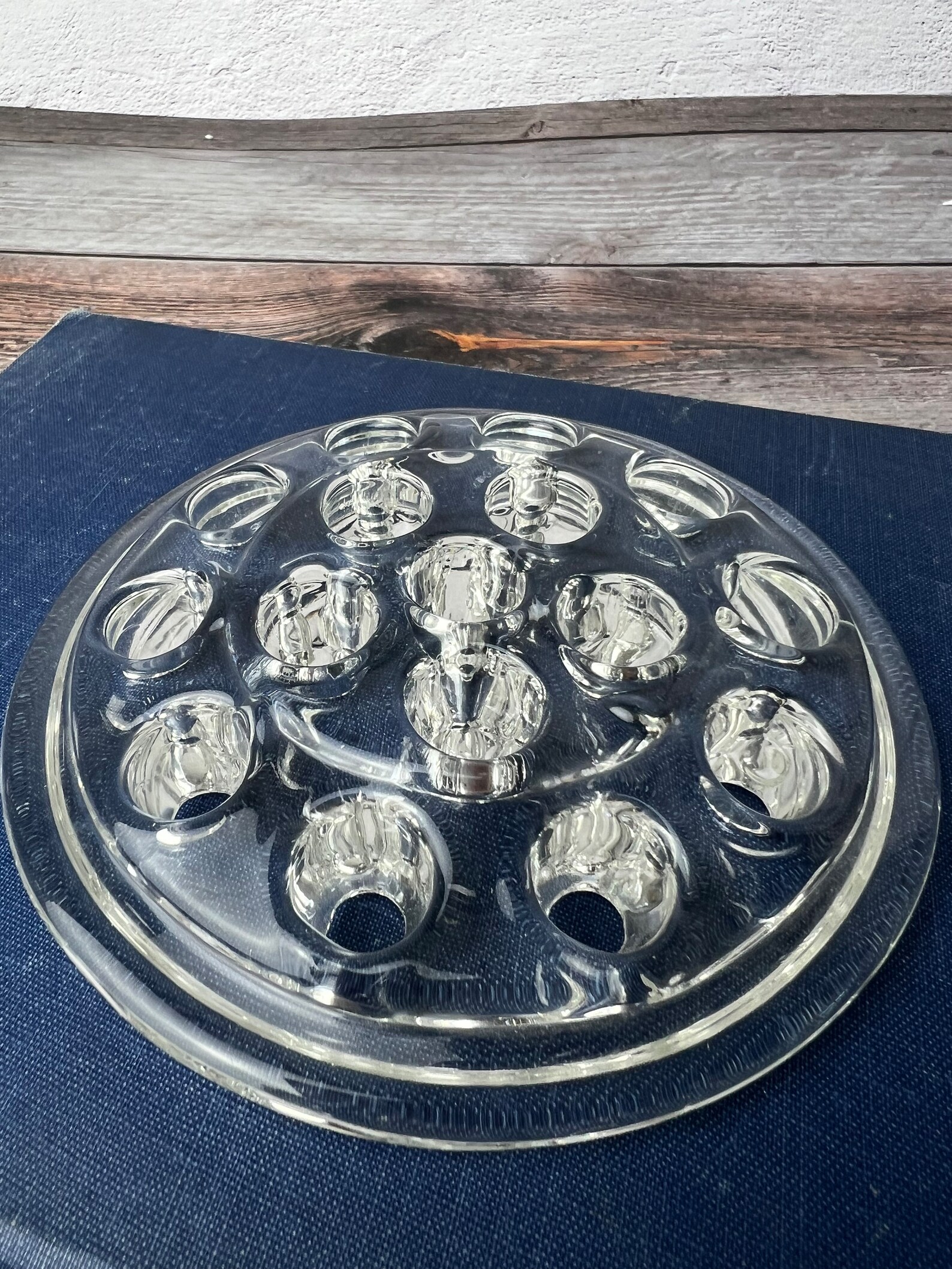 Vintage Clear Glass Flower Frog - Etsy