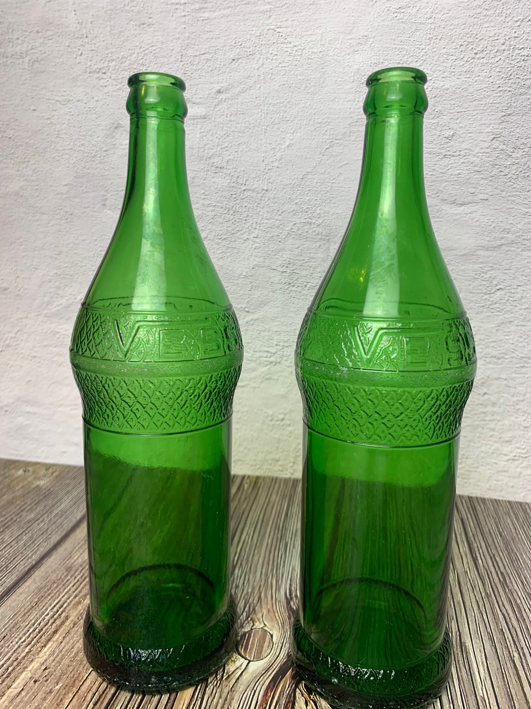 Vintage Green Glass Vess Soda Bottle - Etsy