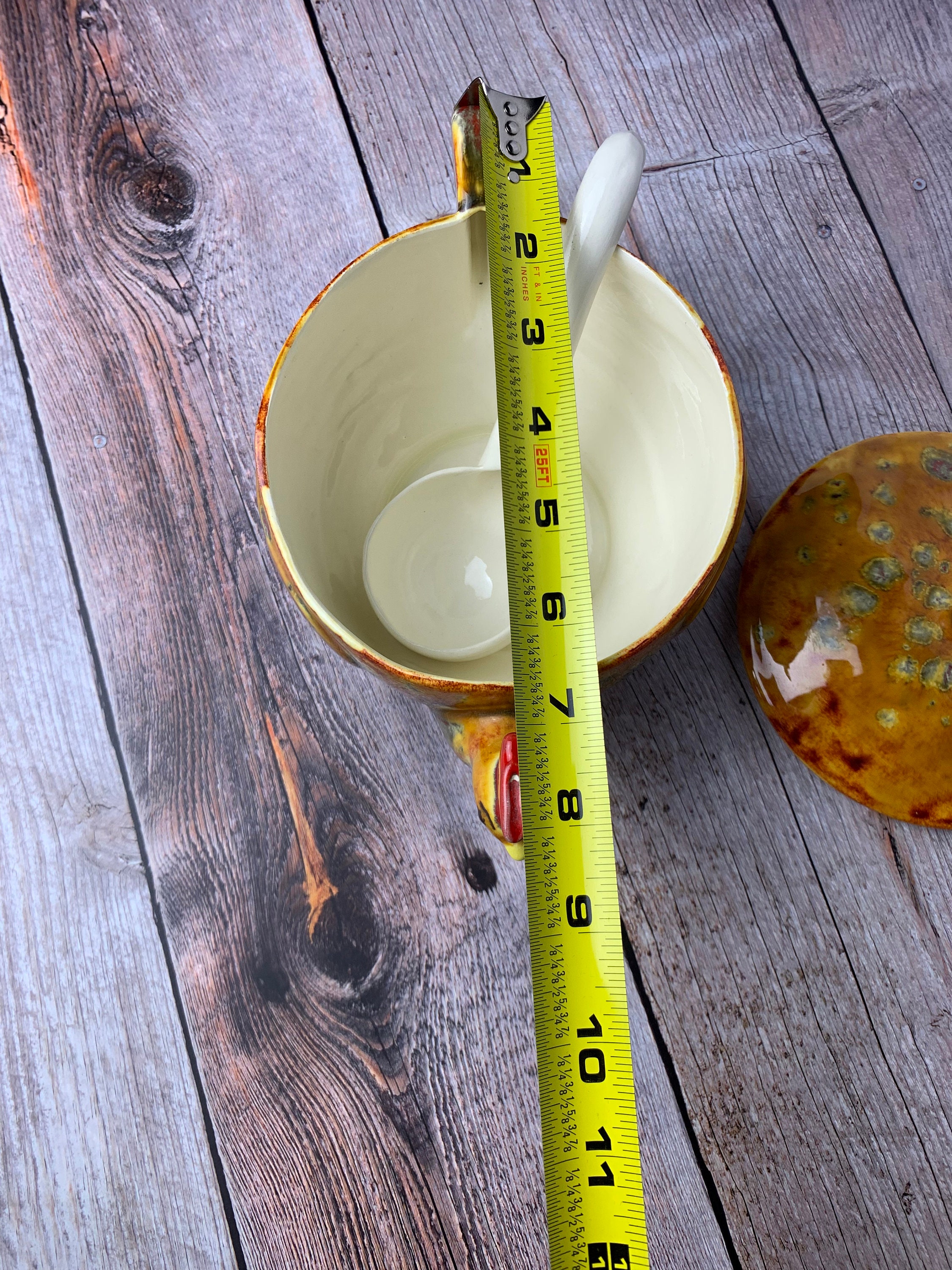 Vintage Handmade Chicken Shaped Soup Dish With Lid and Ladle - Etsy