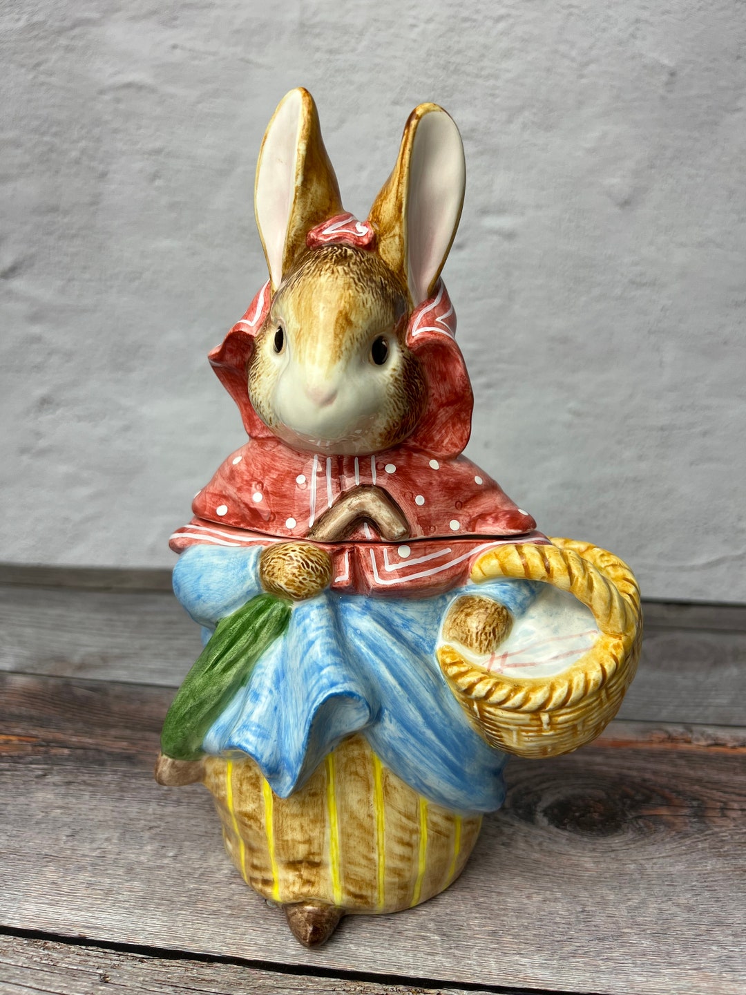 Vintage Beatrix Potters mrs Rabbit Cookie Jar - Etsy