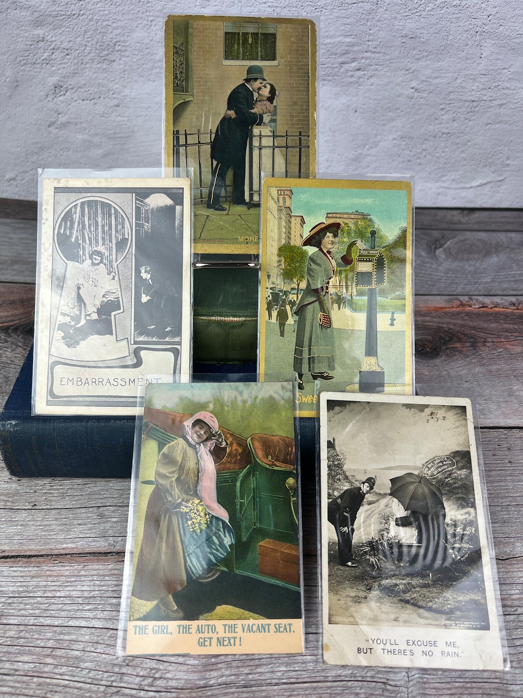 Antique Early 1900s Postcards, Vintage Unsent Love Themed Ephemera - Etsy