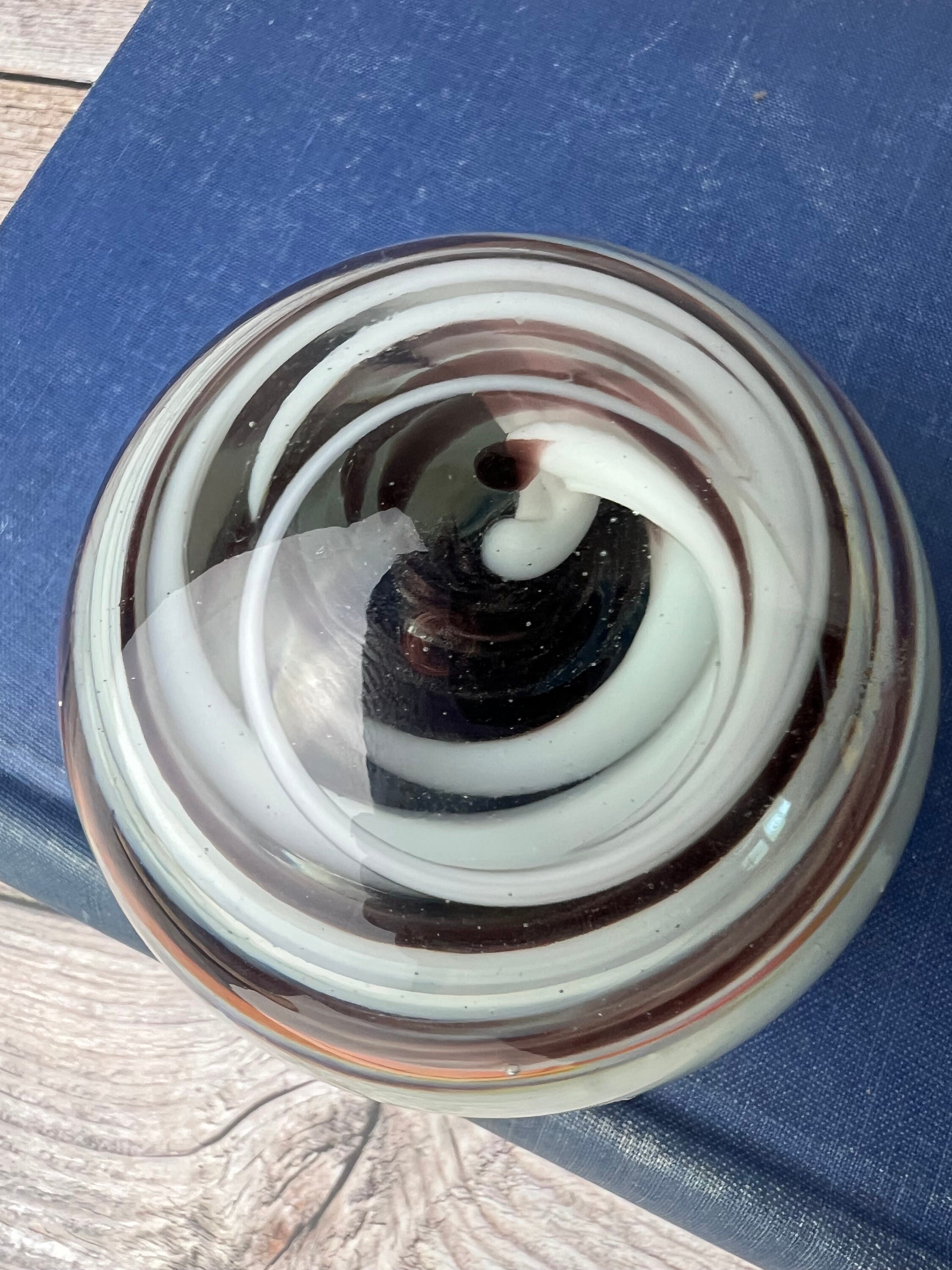Vintage Swirled Glass Paperweight - Etsy