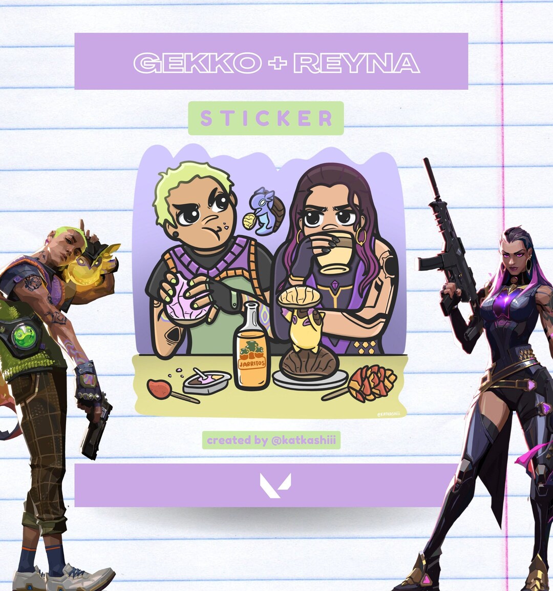 Gekko Reyna Valorant Sticker - Etsy