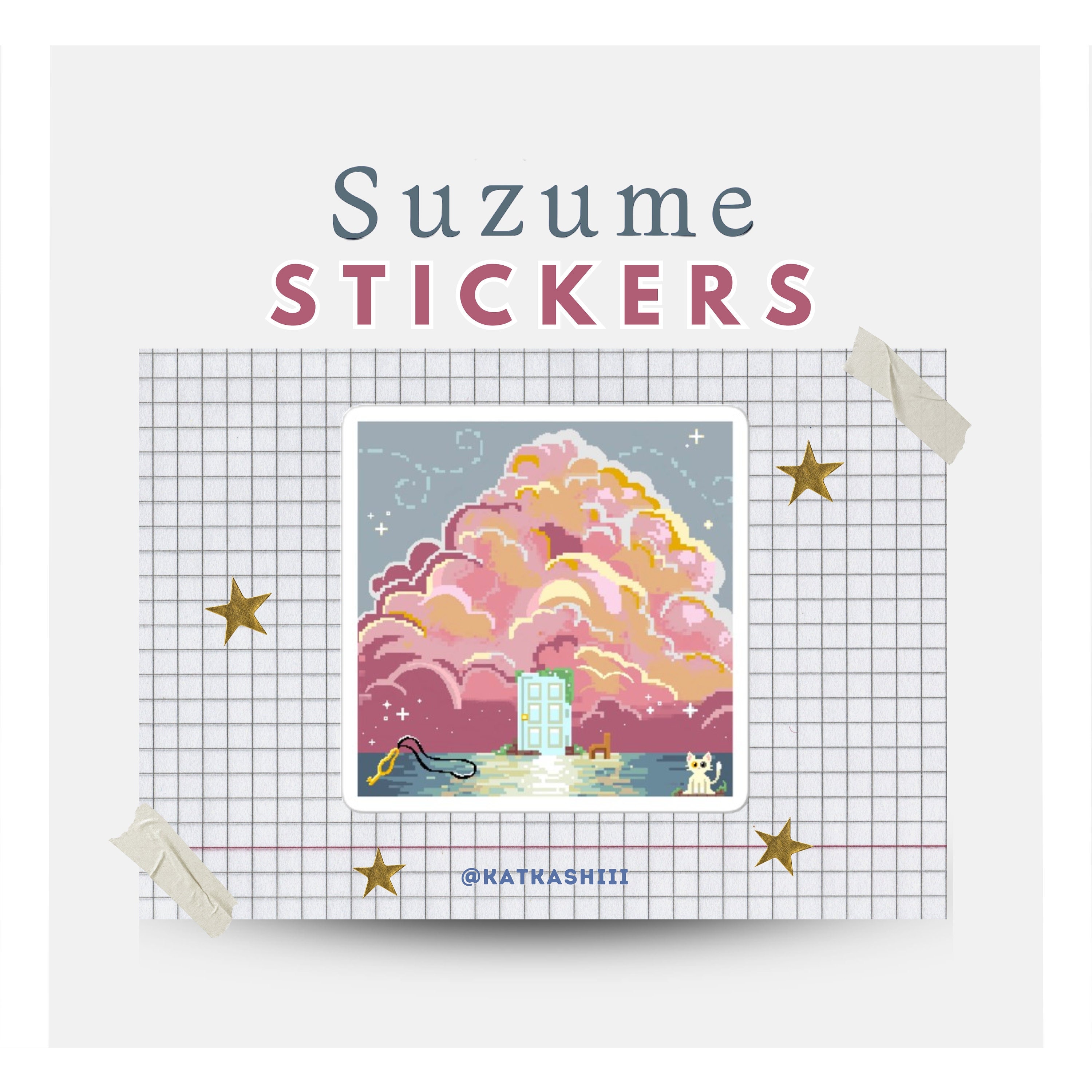 Suzume - Sticker, Anime, Pixel Art - Etsy