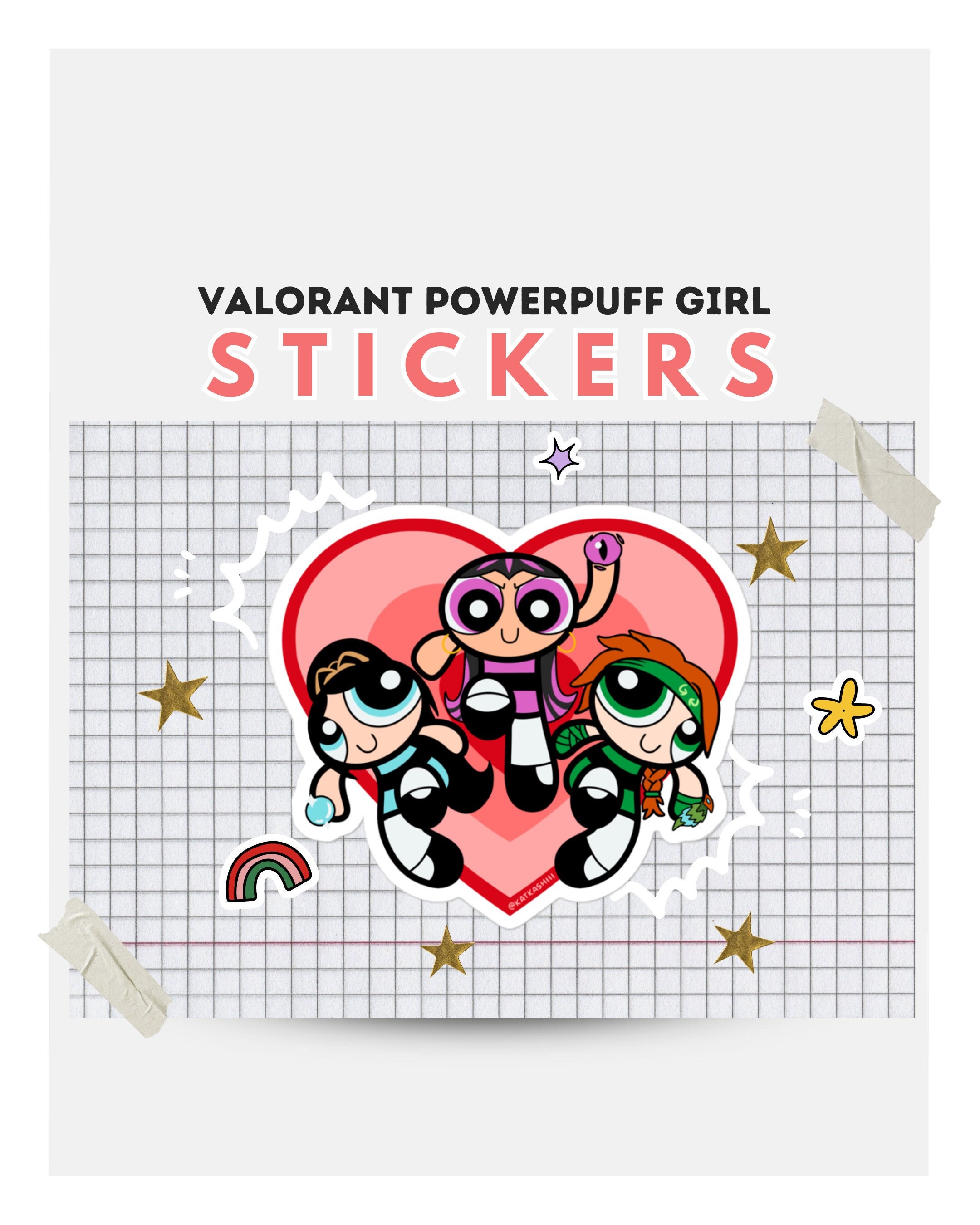 Sage, Reyna, Skye - Valorant X Powerpuff Girls Stickers - Etsy