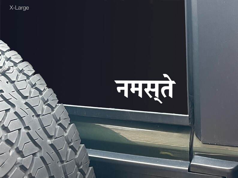 Hindi Decal- Hello | Namaste, Custom Vinyl Decal for Journals, Water ...