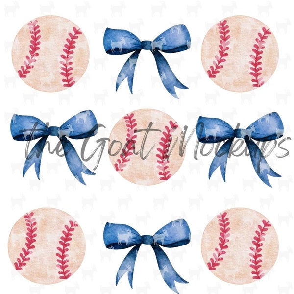 Baseball Bows Blue - Etsy