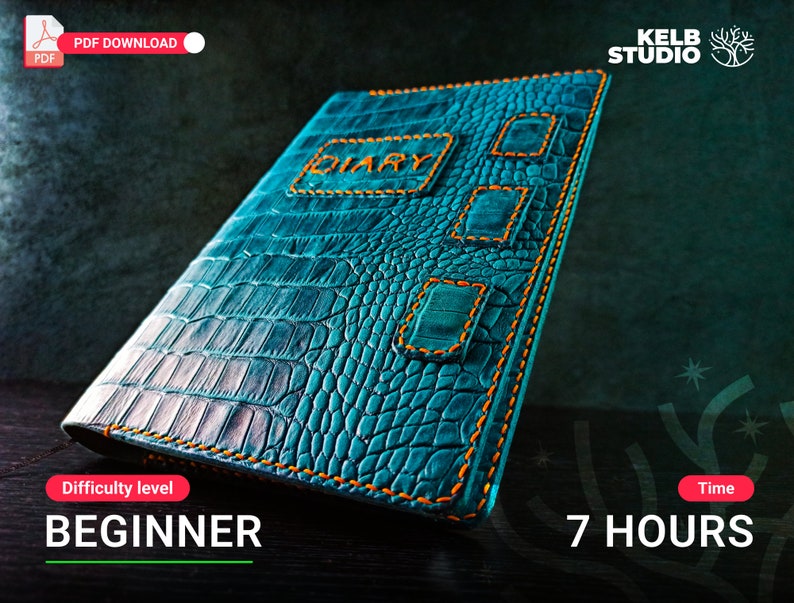 A5 Notebook Cover PDF Pattern | DIY | Template | Leathercraft ...