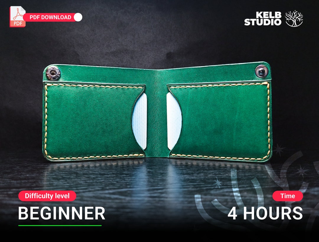 Leather Wallet PDF Pattern | DIY | Template | Leathercraft | Handmade ...
