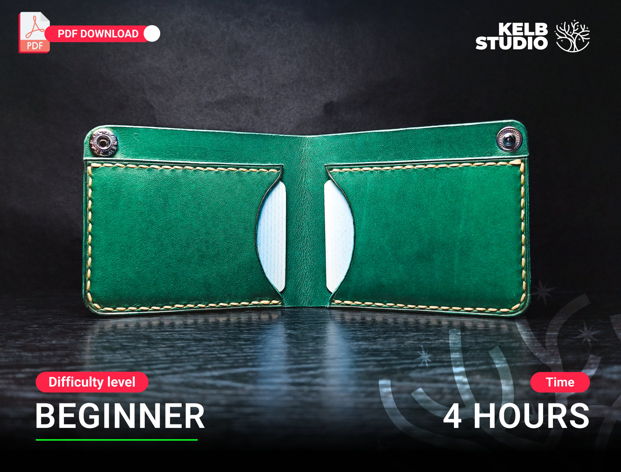 Leather Wallet PDF Pattern DIY Template Leathercraft - Etsy