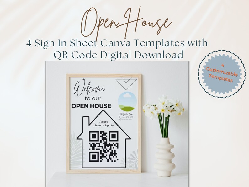 Open House Sign in Sheet W/qr Code Real Estate Marketing - Etsy
